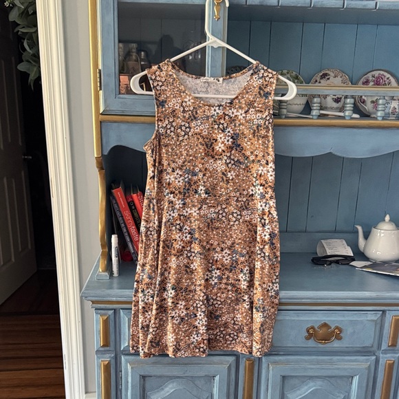 Knitworks | Dresses | Knitworks Floral Mini Dress Brown And Blue | Poshmark